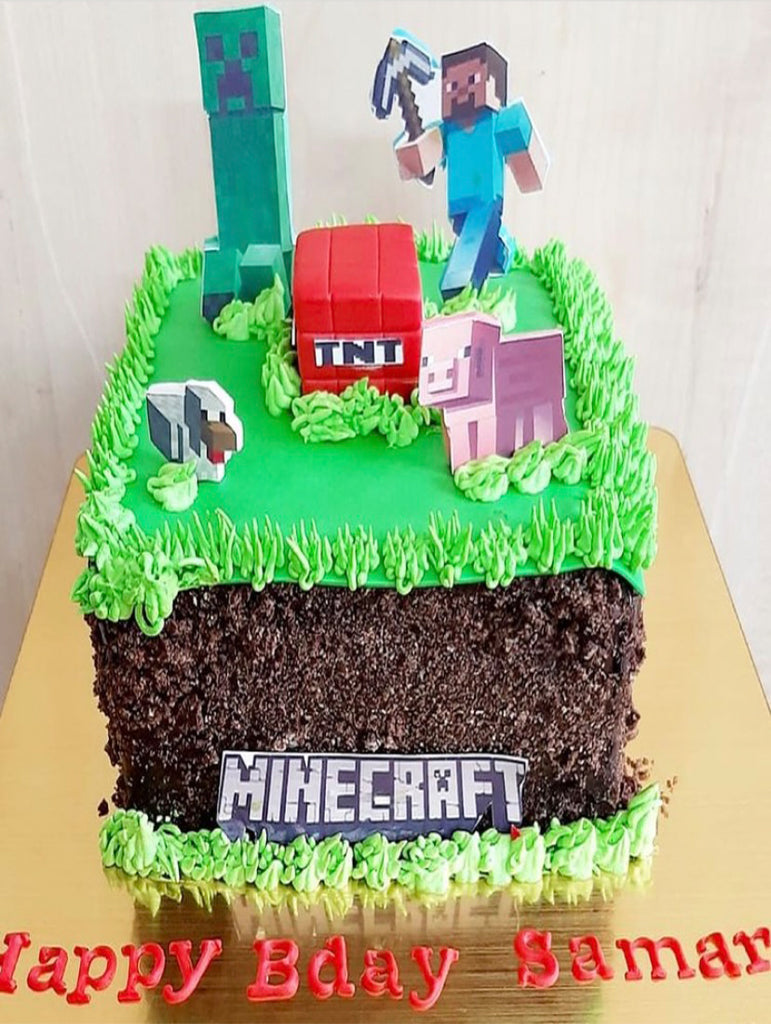 Minecraft Gaming Theme Birthday Cake – De Cakery